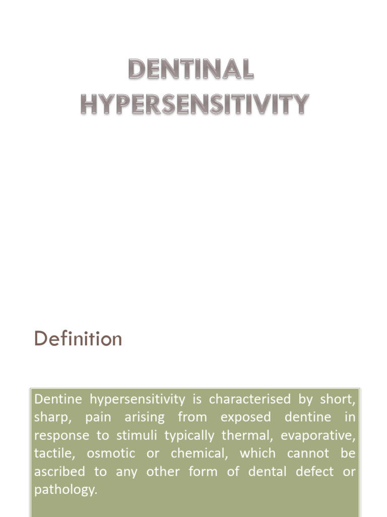 Dentinal Hypersensitivity | PDF