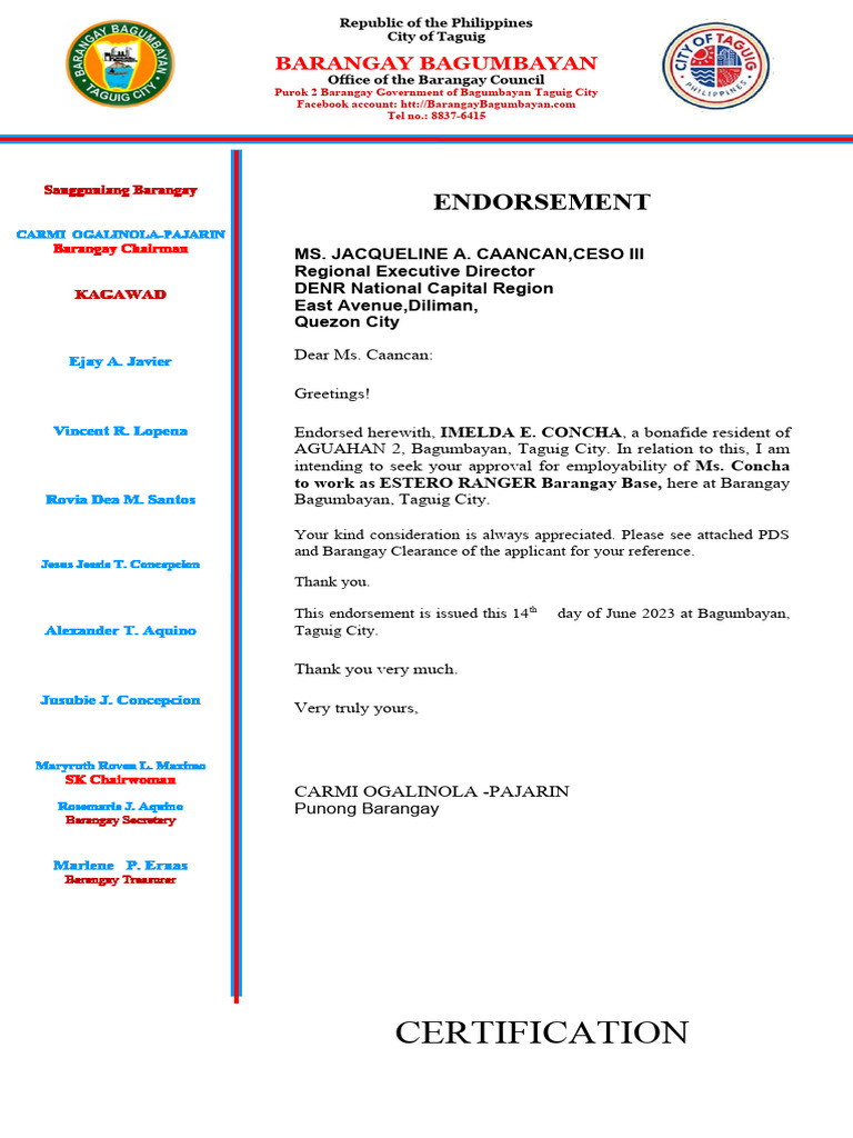 Denr Endorsement | PDF