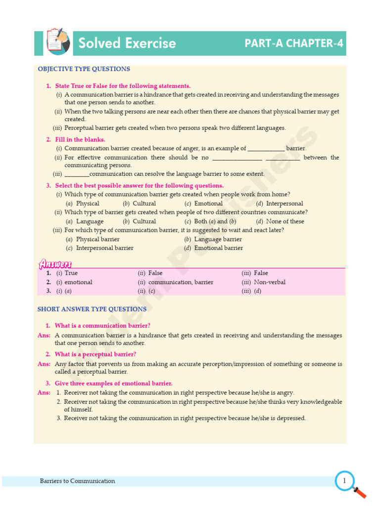 Publishers: Solved Exercise | PDF | Communication | Cognition