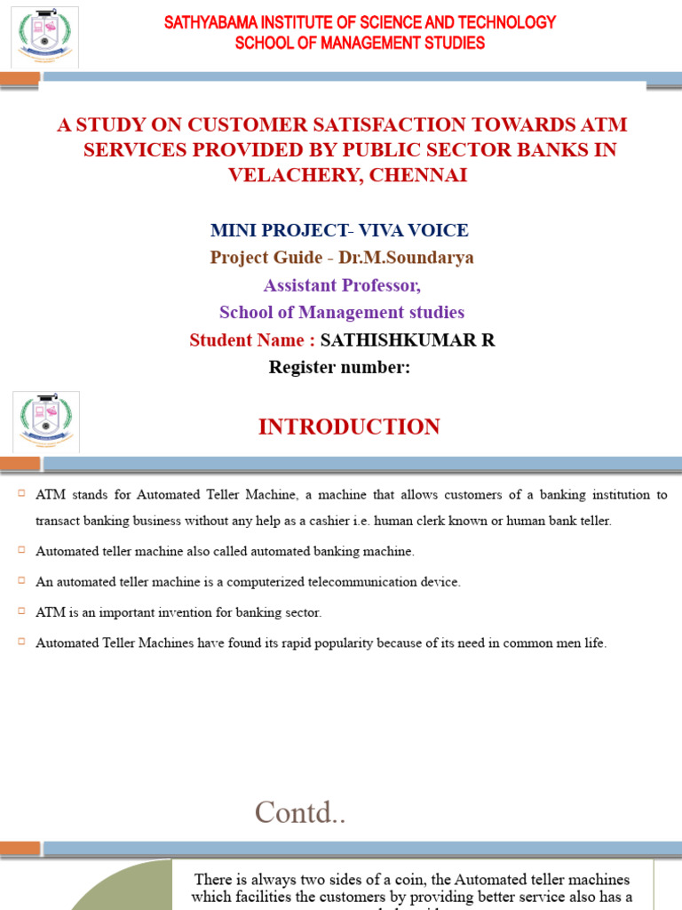 Customer Satisfaction with ATM Services | PDF | Automated Teller ...