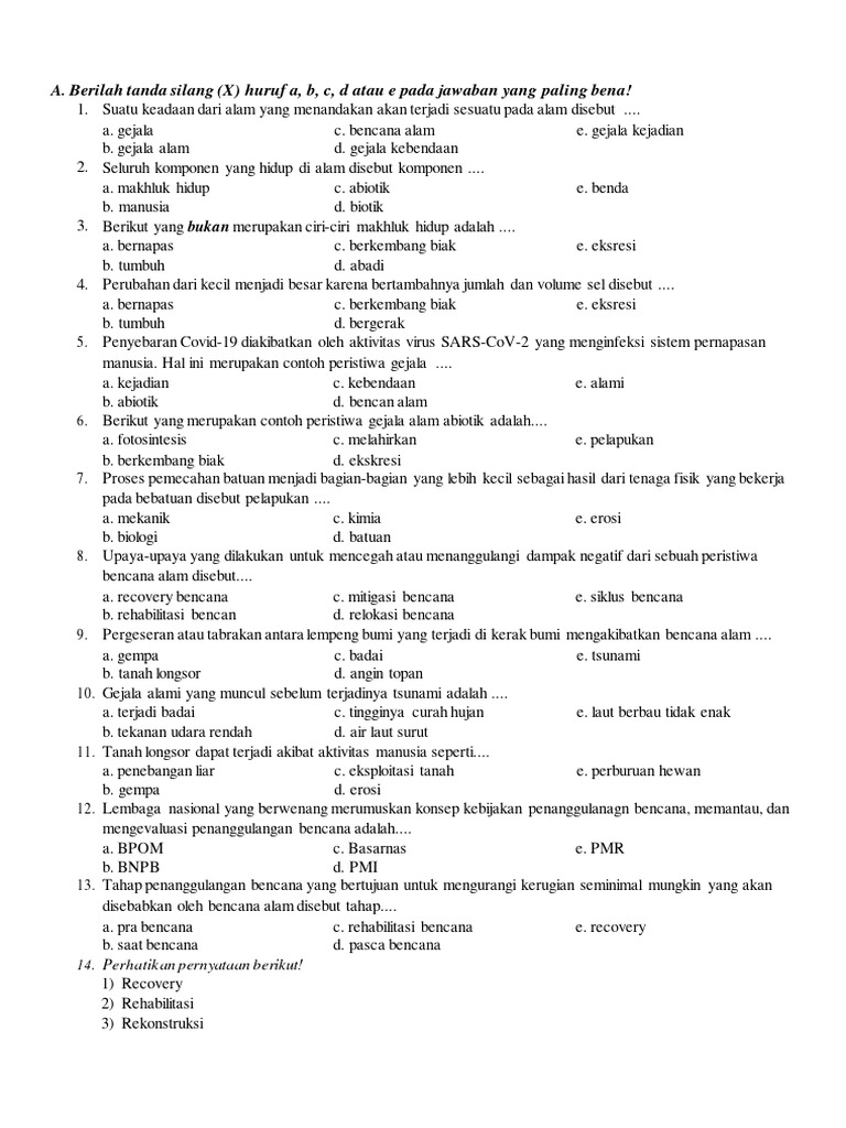 Soal Pas Ipa Kels X-1 | PDF