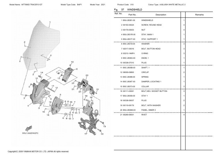 MTT890D Tracer 9 GT Windshield | PDF | Metalworking | Mechanical ...
