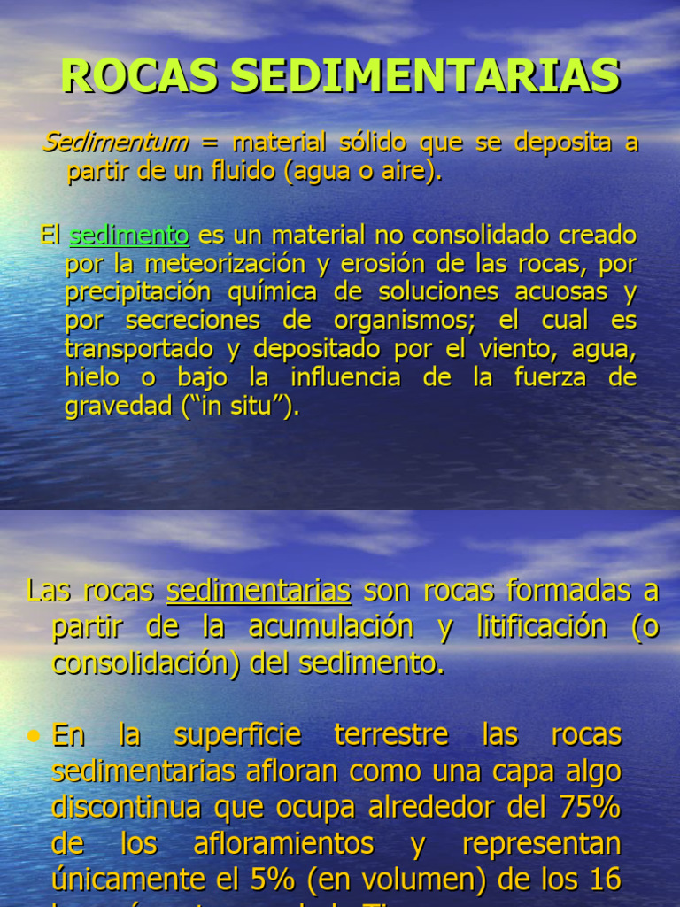 Clase 5. Rocas Sedimentarias | PDF | Roca clástica | Roca (geología)