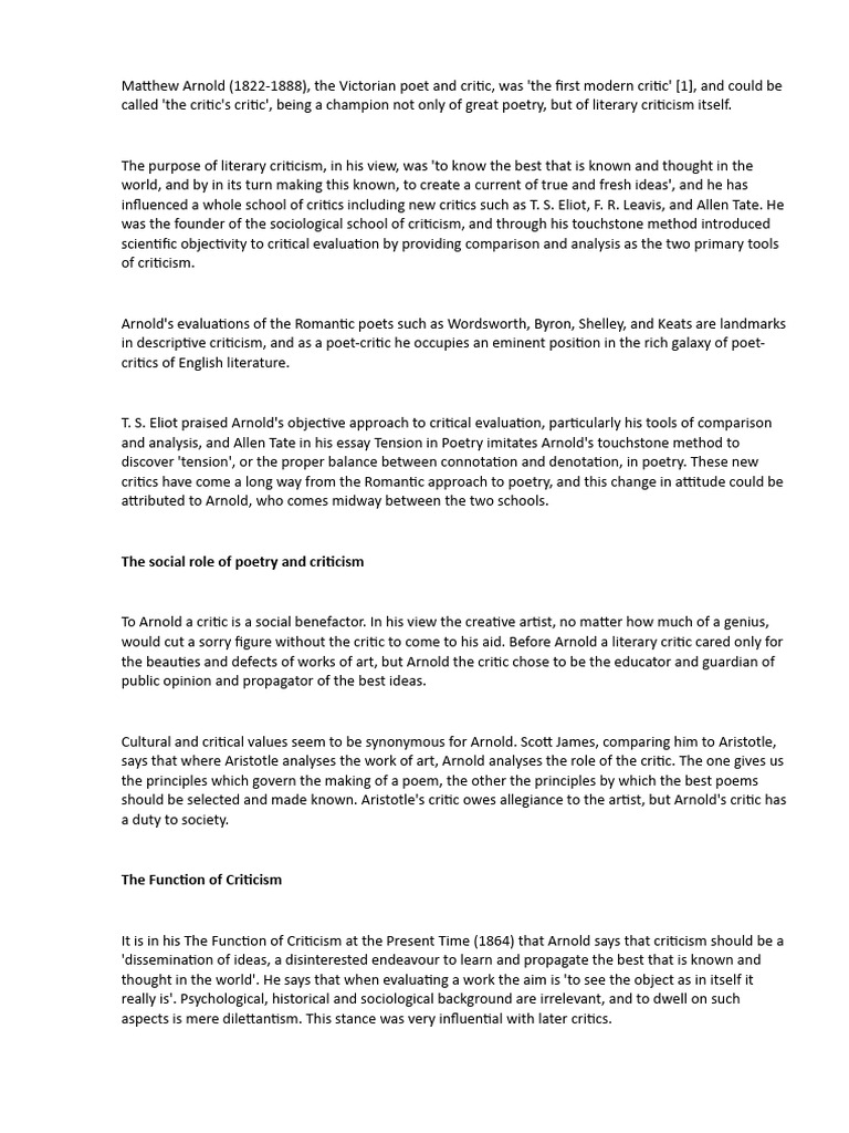 Matthew Arnold MNBM | PDF | Poetry