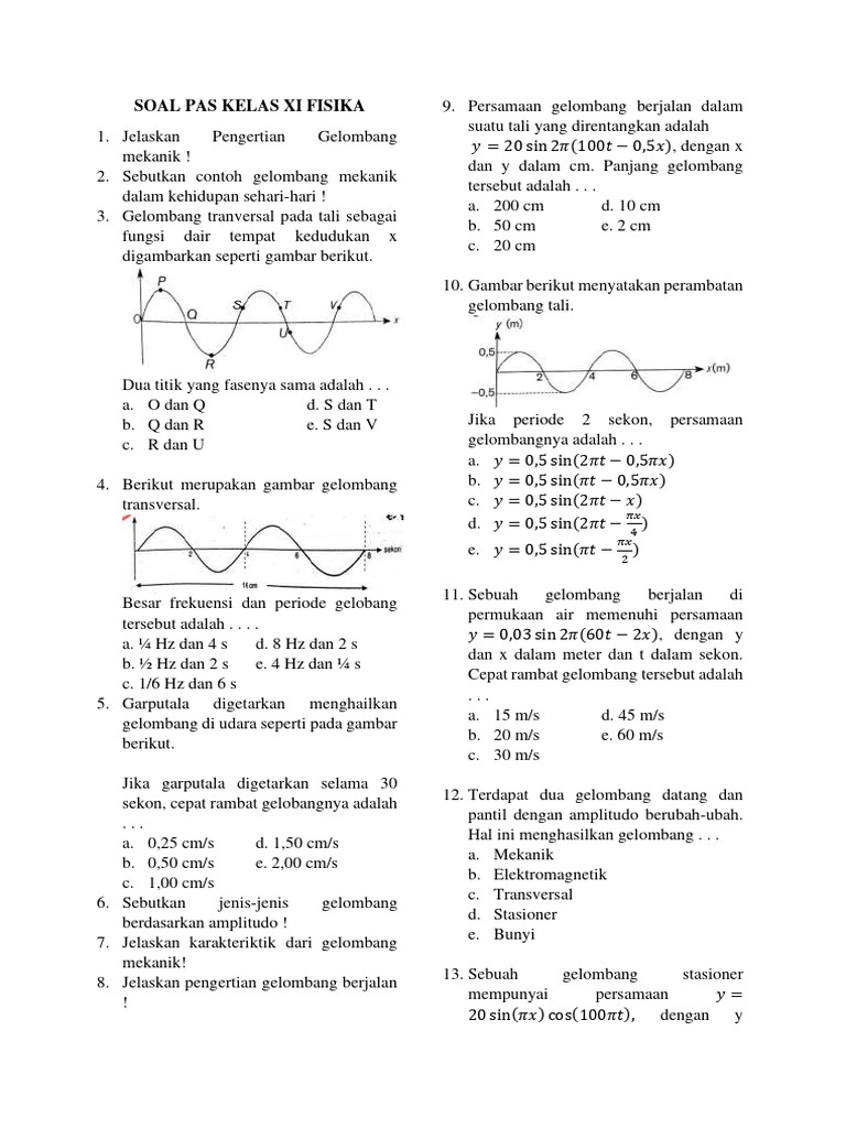 Soal Pas Kelas Xi Fisika Semester Ii | PDF