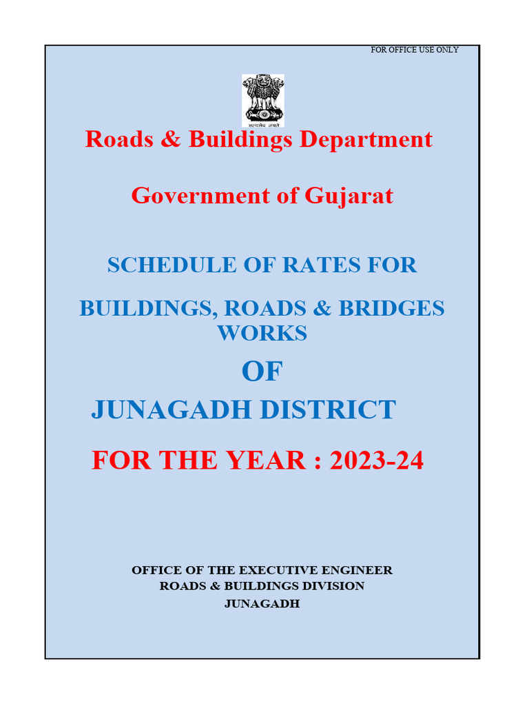 SOR 2023-24 Junagadh | PDF | Concrete | Building Technology