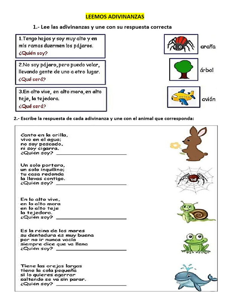Ficha Leemos Adivinanzas | PDF