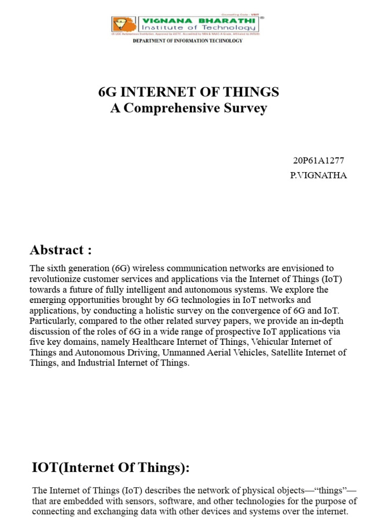 6G IoT: Revolutionizing Connectivity | PDF | Internet Of Things ...