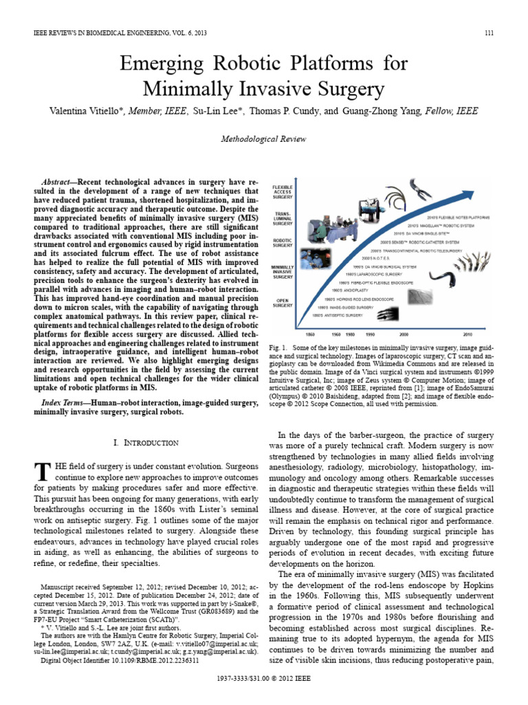 Emerging Robotic Platforms For Minimally Invasive Surgery | PDF ...