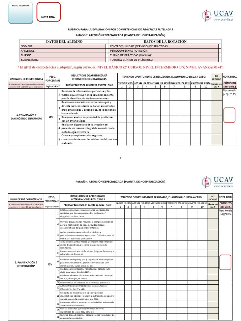 Plantilla HOSPITALIZACIÓN - NIVEL | Descargar gratis PDF | Hospital | Enfermería