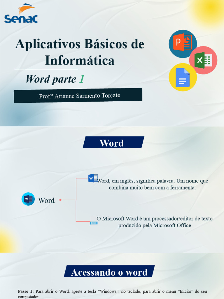 Aula 4 - Word Part 1 - Arianne SarmentoTorcate | PDF | Solo | Informática