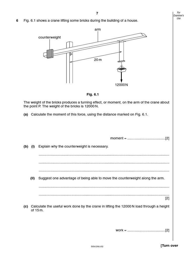 Moment Practice Questions | PDF | Force | Weight