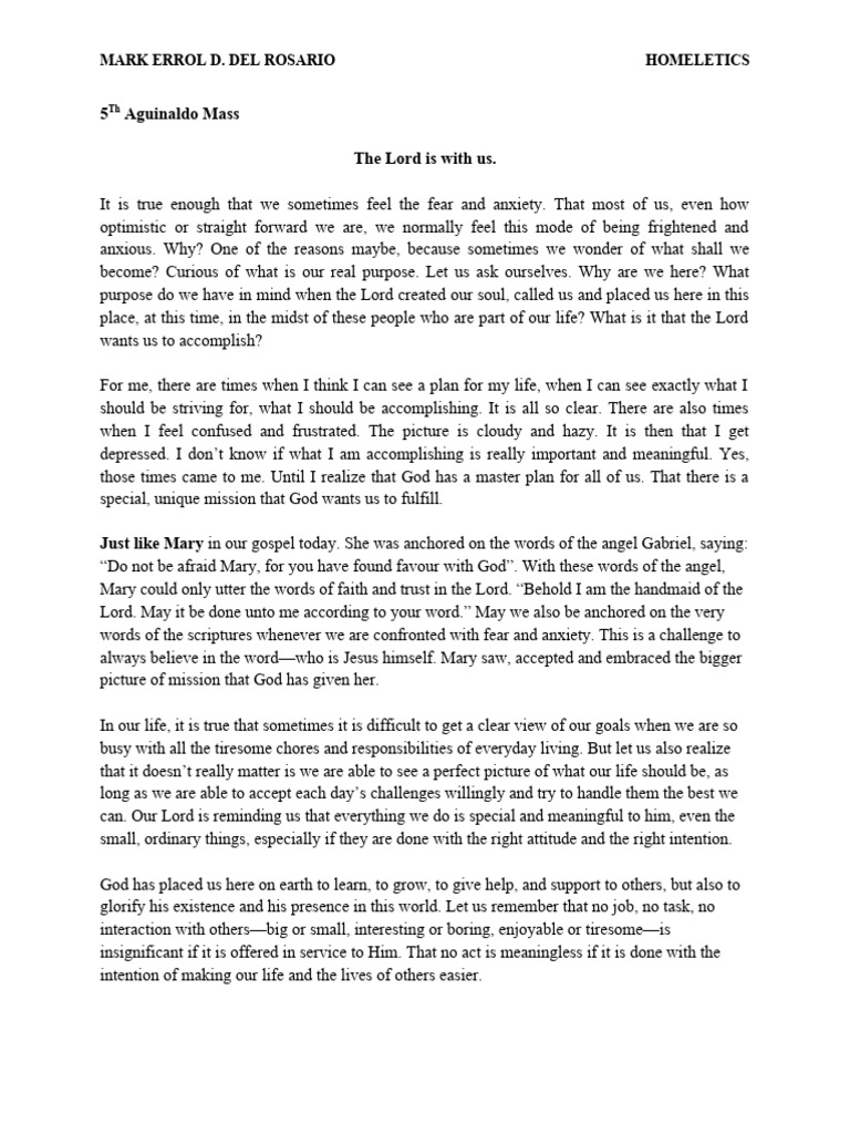 5Th Aguinaldo Mass | PDF | Jesus | Mary, Mother Of Jesus