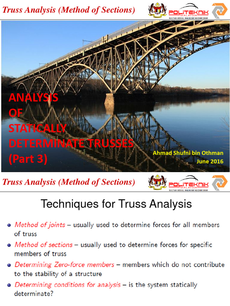 5.3 Method of Sections | PDF | Truss | Mechanical Engineering