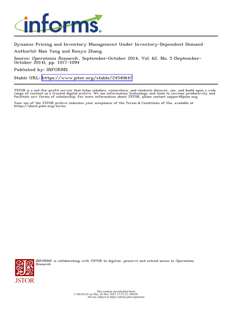 Dynamic Pricing and Inventory Management Under Inventory-Dependent ...