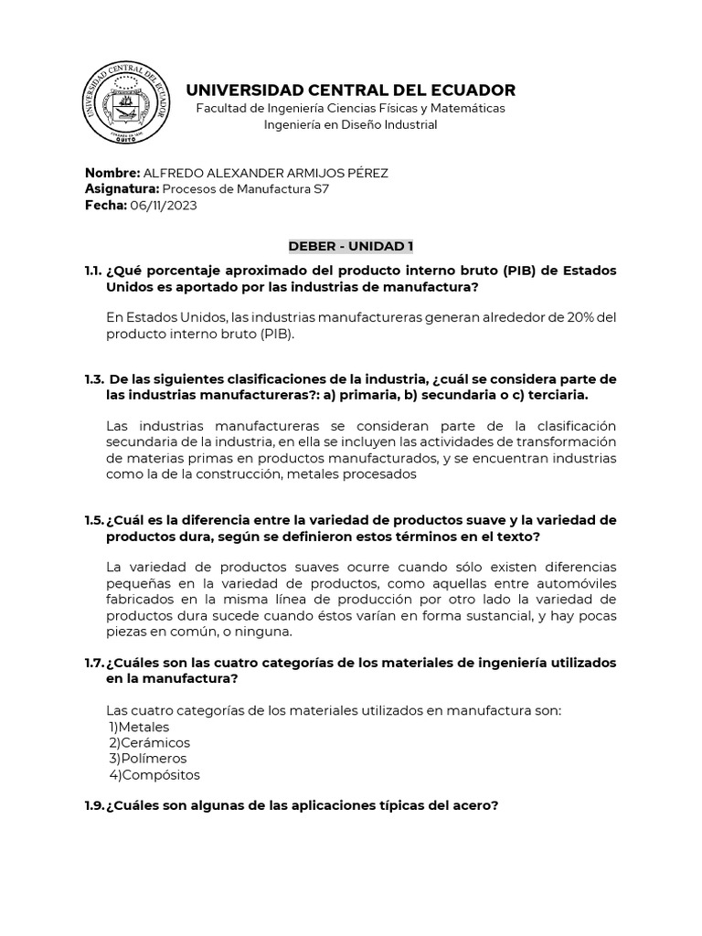 PM - Deber U1 - Armijos | PDF | Hierro fundido | Aleación PM - Deber U1 - Armijos | PDF | Hierro fundido | Aleación