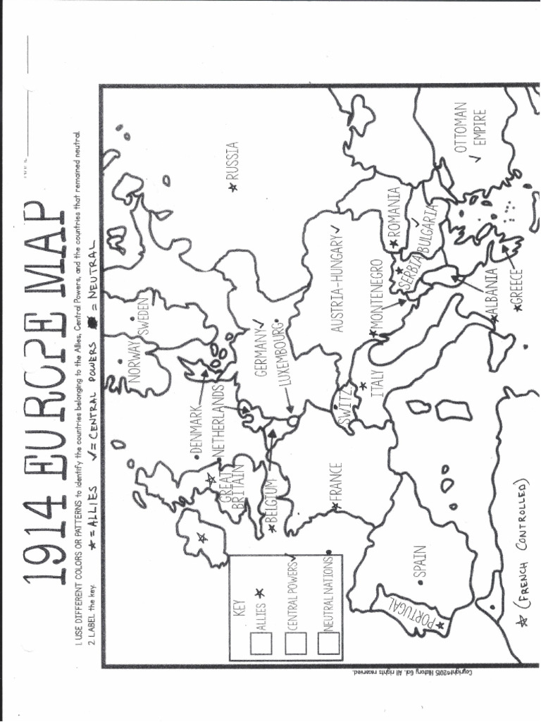 World War I Map of Europe-1 | PDF