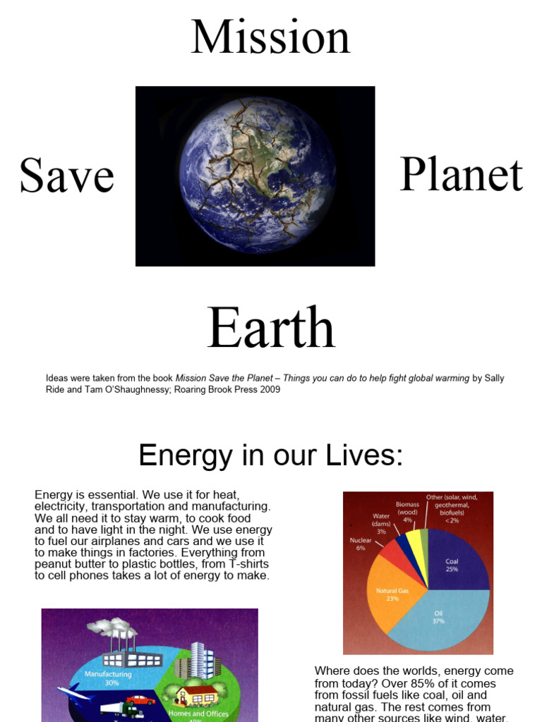 Mission Save Planet Earth | PDF | Fuels | Atmosphere Of Earth