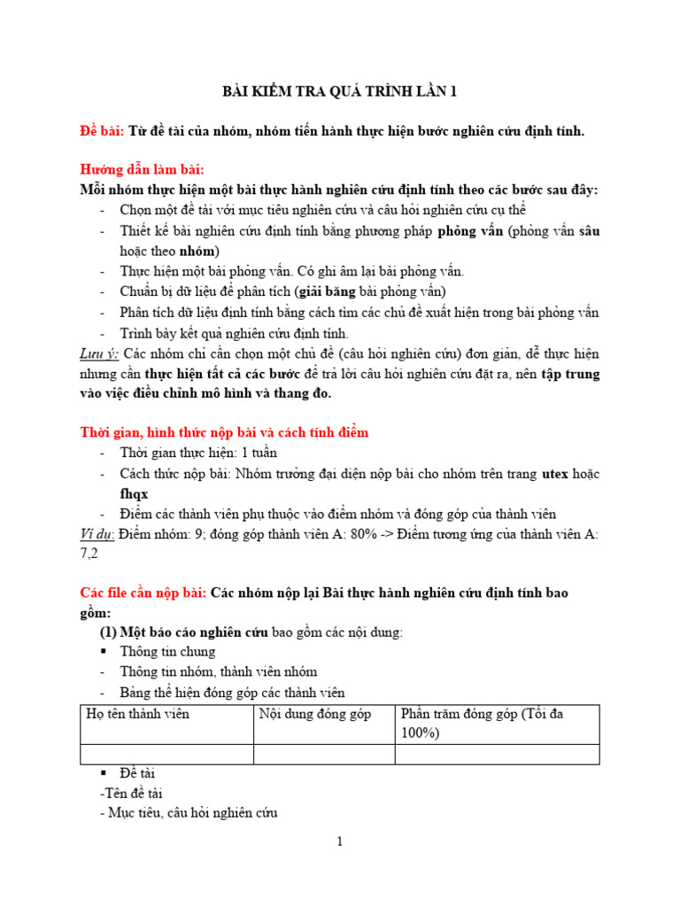 PTDL - Bài Quá Trình 1 | PDF