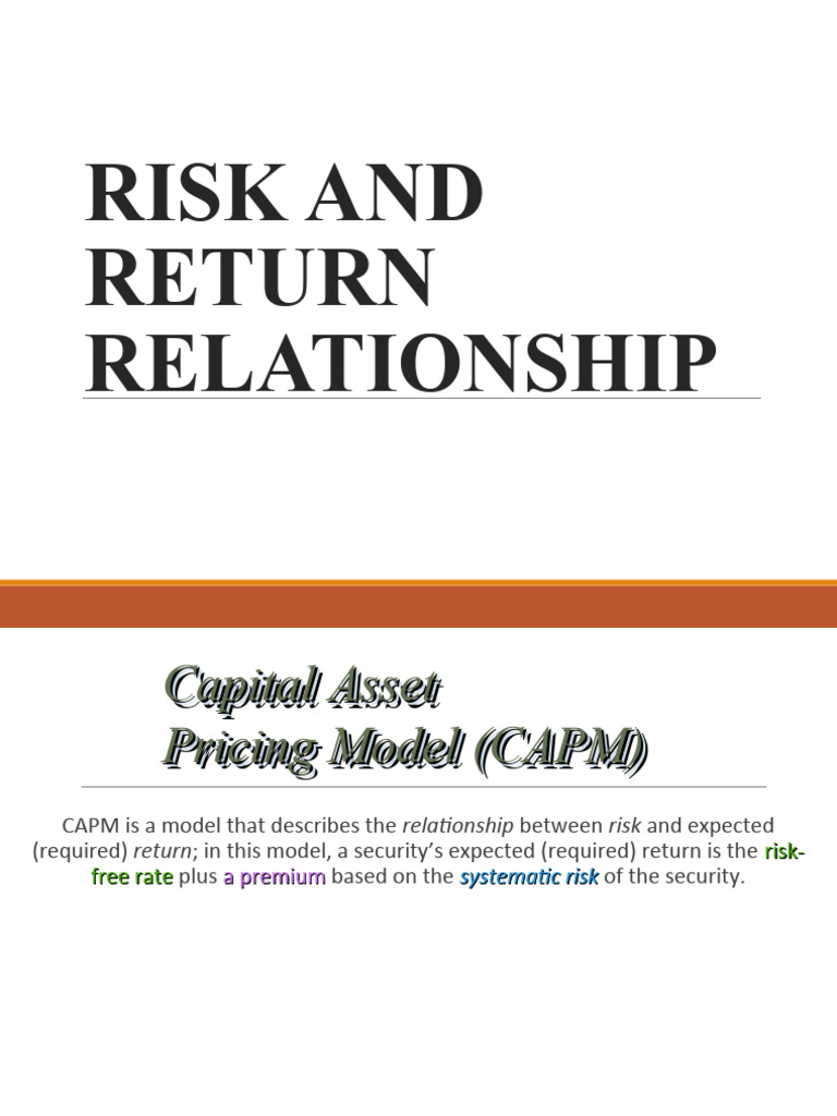 Risk Return Relationship and Portfolio Theory-1 | Download Free PDF ...
