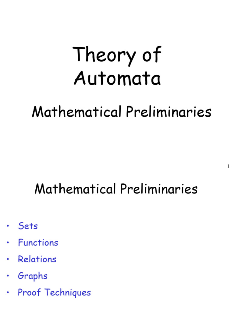 Preliminaries of Automata | PDF | Set (Mathematics) | Vertex (Graph Theory)