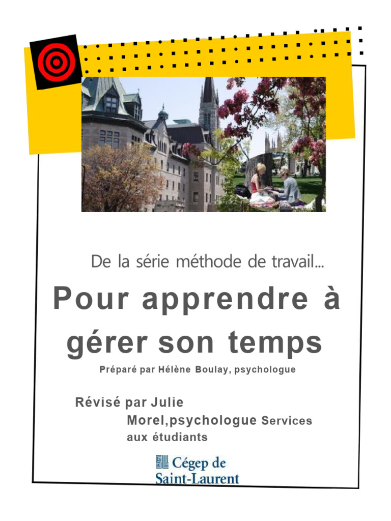 Gérer son temps pour réussir ses études | PDF | Planification | Psychologie