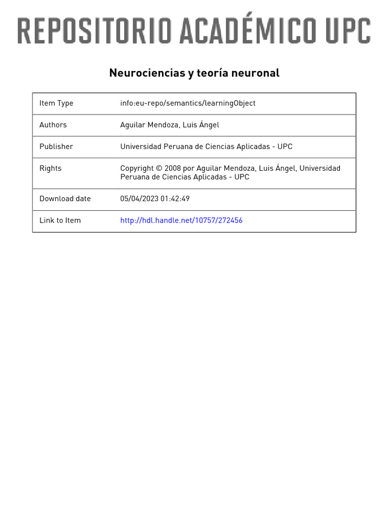 UPC 610 AGUI 2008 2404 Neurocie L | PDF | Neurona | Neurociencia