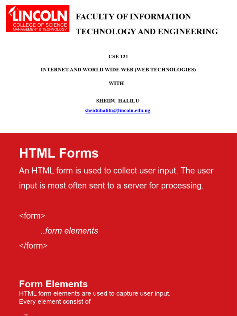 004 HTML Forms | PDF | Hypertext | Cyberspace