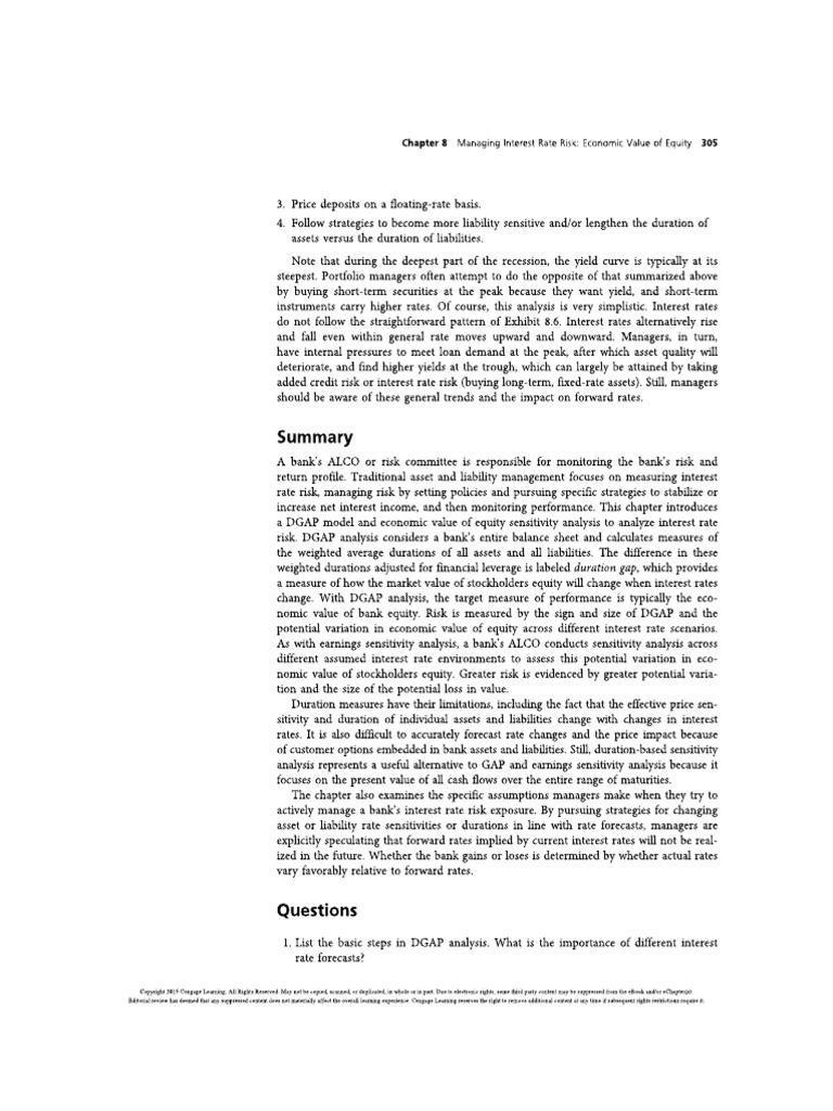 Questions and Problems - Economic Value of Equity | PDF