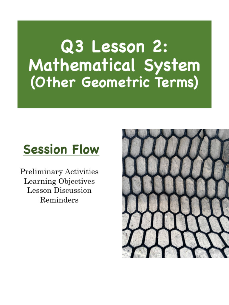 G8Q3 Mathematical System Other Geometric Terms | PDF | Line (Geometry ...