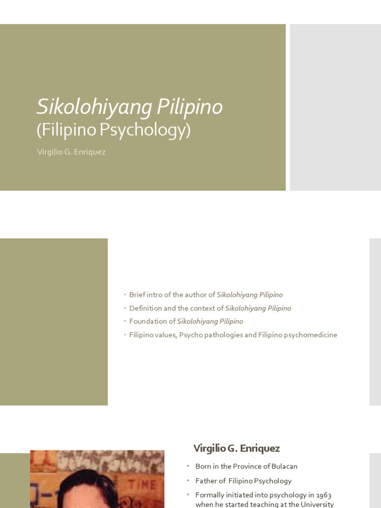 Sikolohiyang Pilipino Filipino Psychology | PDF | Psychology | Psychological Concepts