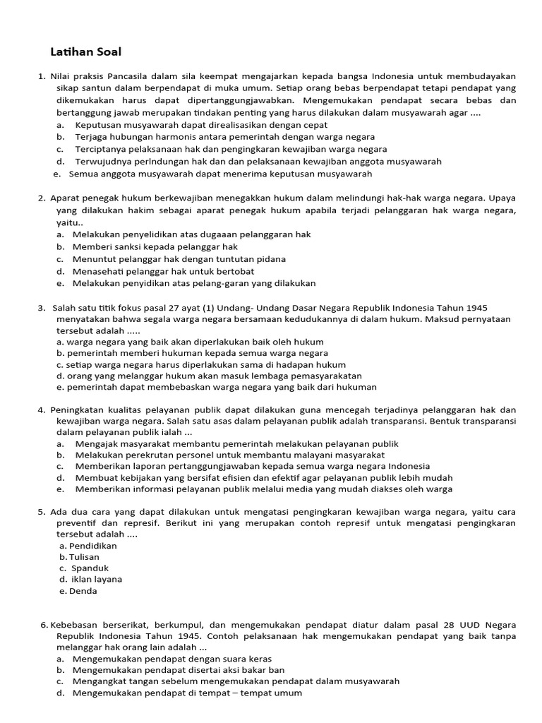 Latihan Soal Kls XII | PDF