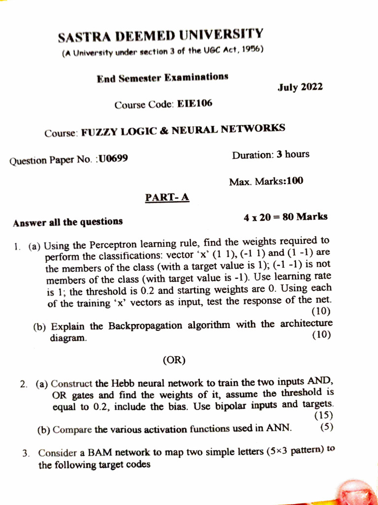 Fuzzy Sem Question Paper | PDF | Systems Science | Cybernetics