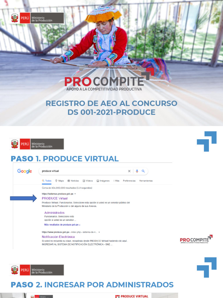 Manual Del Proceso de Registro AEO - PROCOMPITE 2023 Final | PDF | Informática