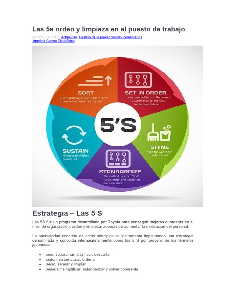 Las 5s Orden y Limpieza en El Puesto de Trabajo | PDF | Seguridad y salud ocupacional | Economias