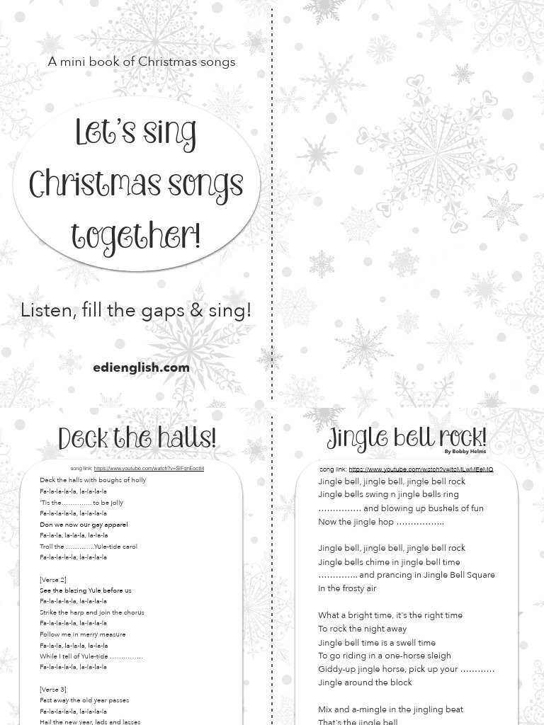 Christmas Songs Printable Book-5 | PDF | Santa Claus's Reindeer | Christmas