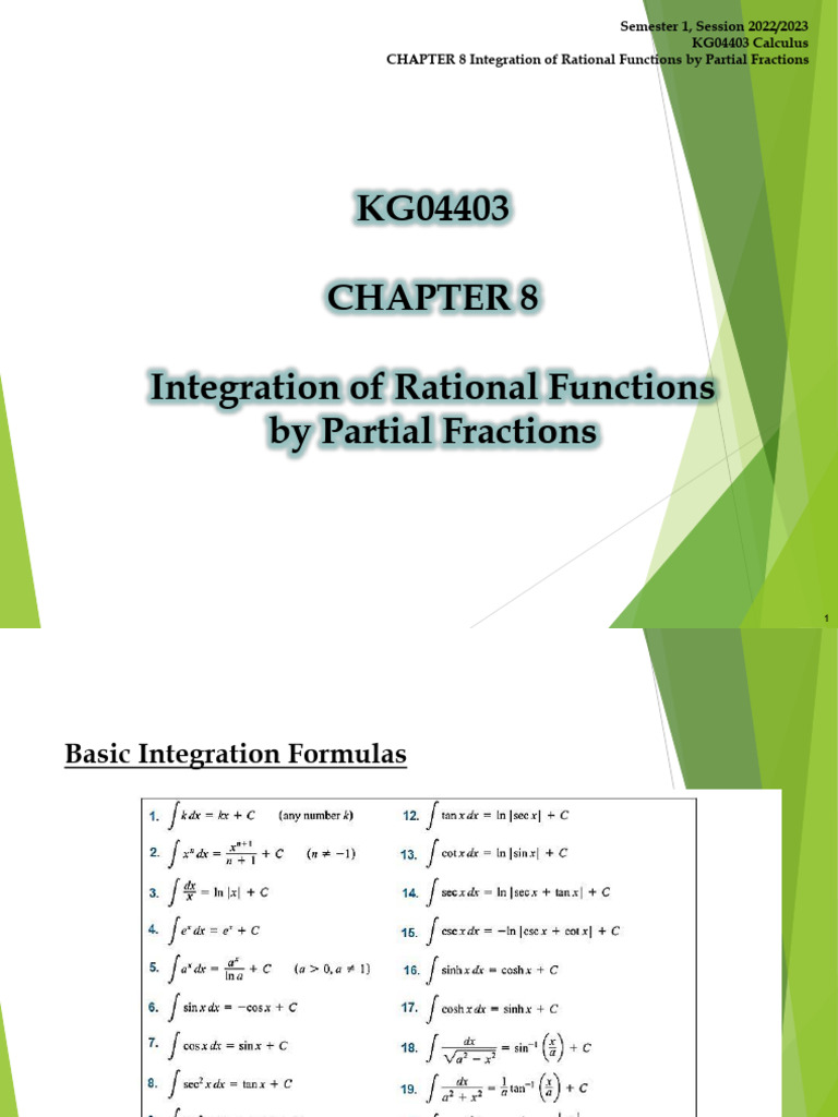 Chapter 8 1 Slides Integration Of Rational Functions By Partial