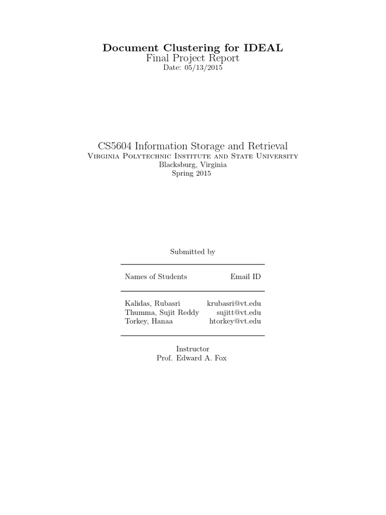 Clustering Report Pdf Cluster Analysis Computer Programming