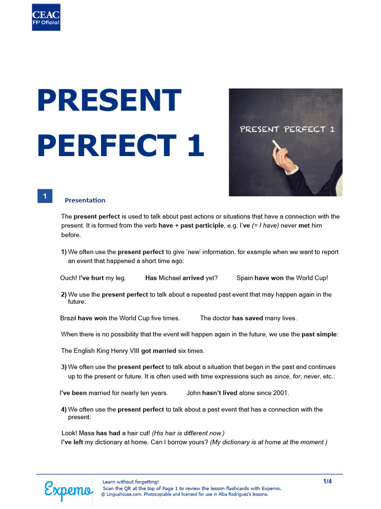 PRESENT PERFECT 2 Nicolás Cadena | PDF | Languages | Foreign Language ...