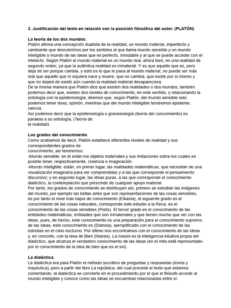 Act 3 Platón Evau 2 | PDF | Platón | Conocimiento