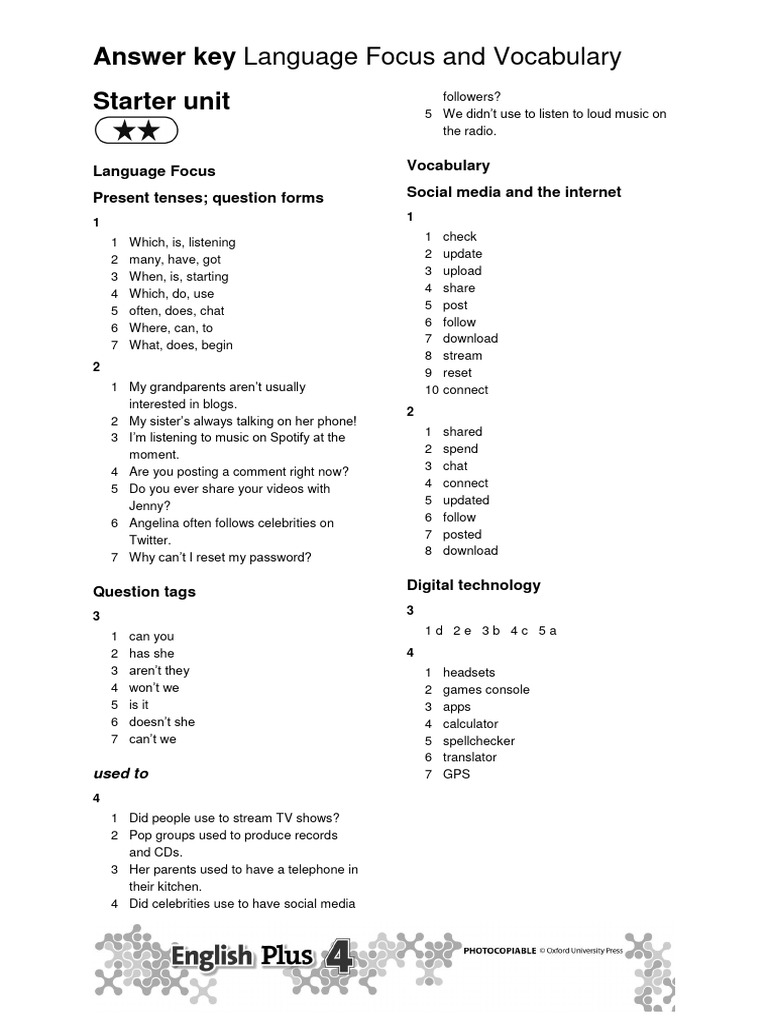 Answer Key Langfocus Vocab Two Stars | PDF | Theft | Robbery