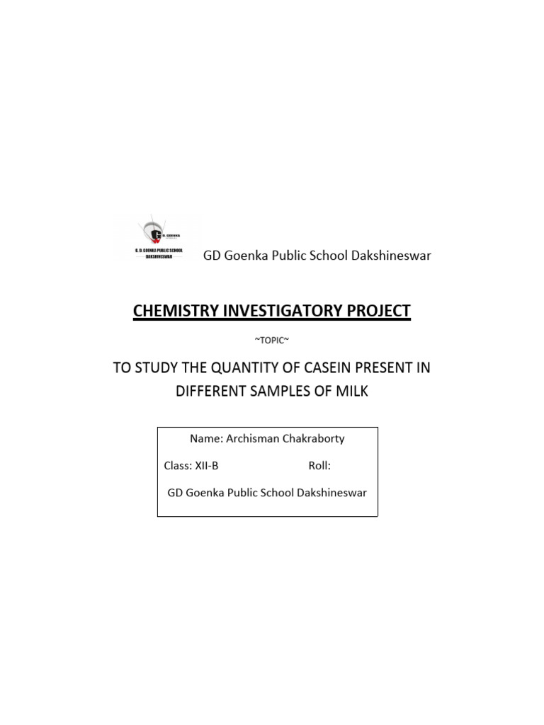Chemistry Project | PDF | Chemistry | Physical Sciences