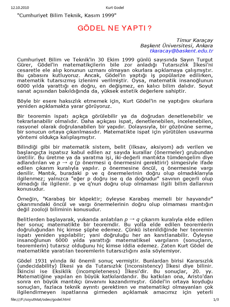 Kurt Godel | PDF