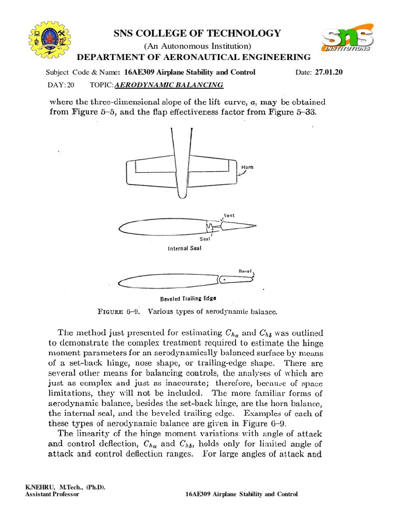 Aerodynamic Balancing of Control Surfaces | PDF