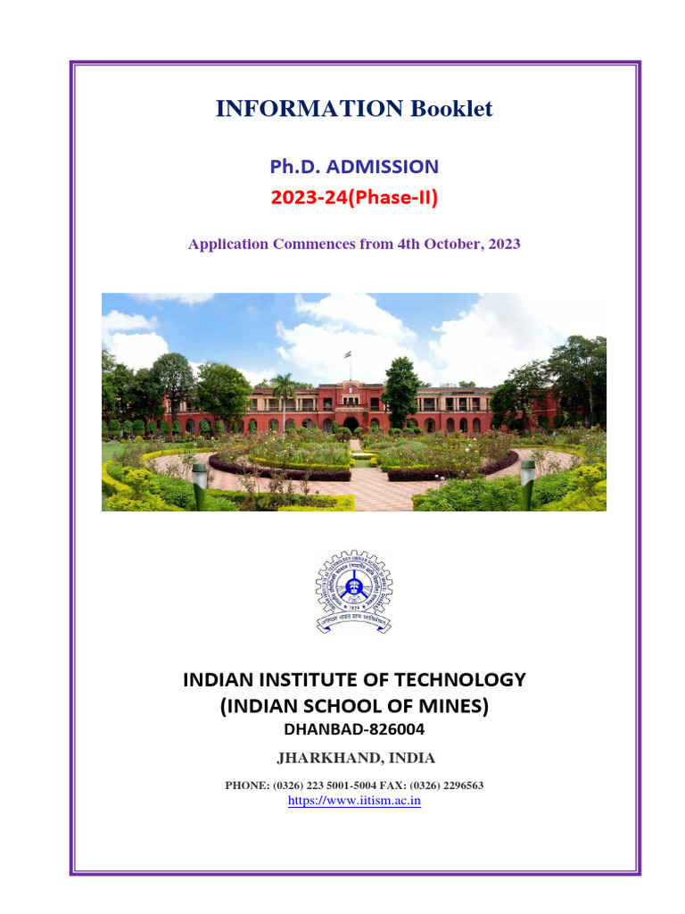 PHD - Brochure - 2023 Phase II | PDF | Doctor Of Philosophy | Mechanical Engineering