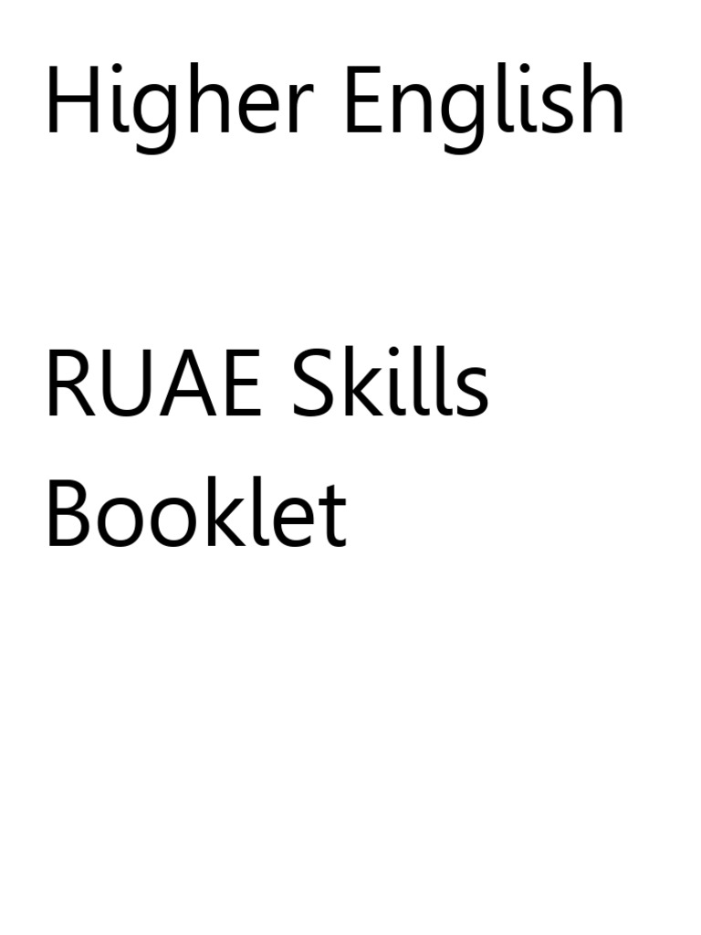 Higher English RUAE Question Types Booklet | PDF | Sentence ... Higher English RUAE Question Types Booklet | PDF | Sentence ...