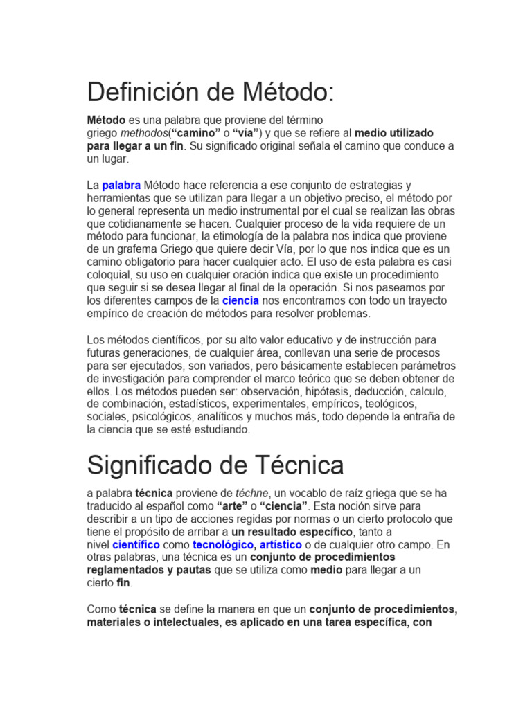 Definición y Tipos de Métodos | PDF | Método científico | Conocimiento