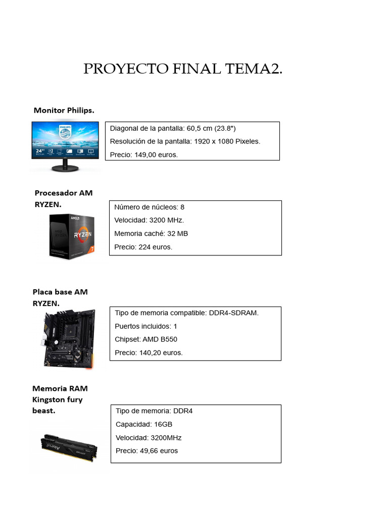 Trabajo Final Tic t2 | PDF | USB | Memoria de acceso aleatorio
