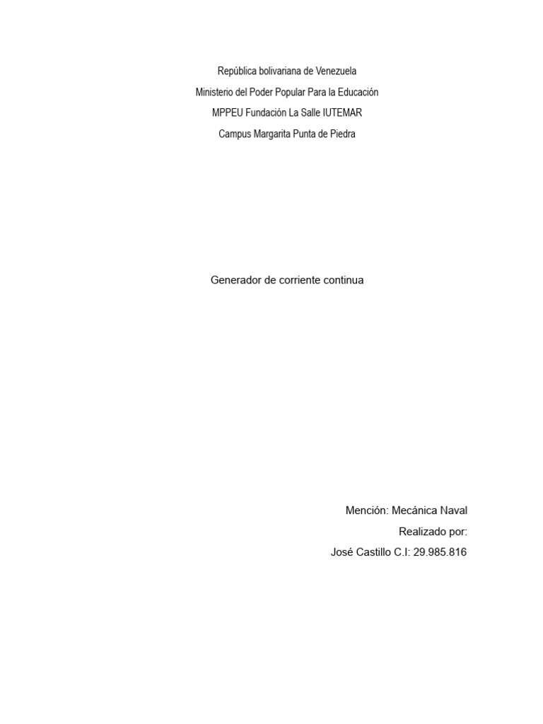 Generadores De Corriente Continua Pdf Generador Eléctrico Inductor
