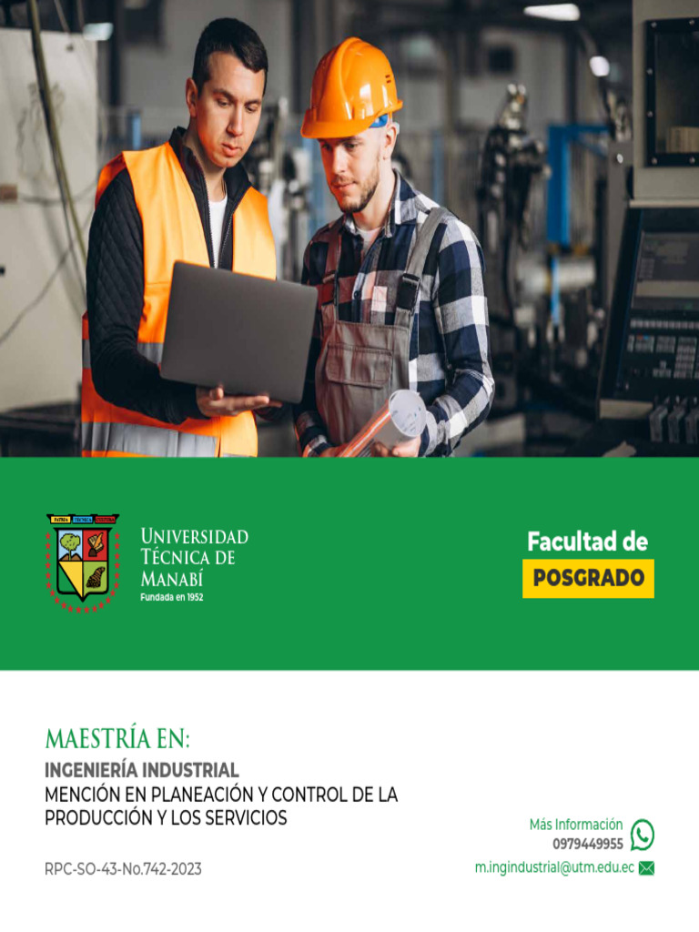 ING INDUSTRIAL - Mención en Planeación y Control de La Producción y Los Servicios - 2023 | PDF ...